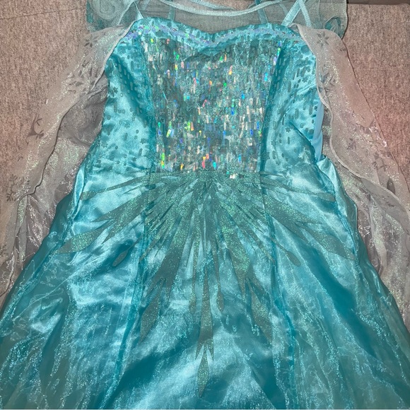 Disney | Costumes | Disney Princess Sparkling Blue Gown With Sheer Cape ...